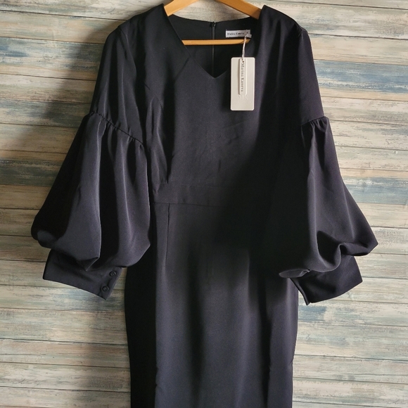 Marina Kaneva | Dresses | Marina Kaneva Puffed Sleeve Sheath Dress ...